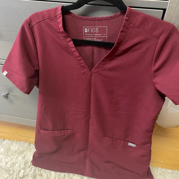 Figs | Tops | Maroon Figs Scrub Top | Poshmark